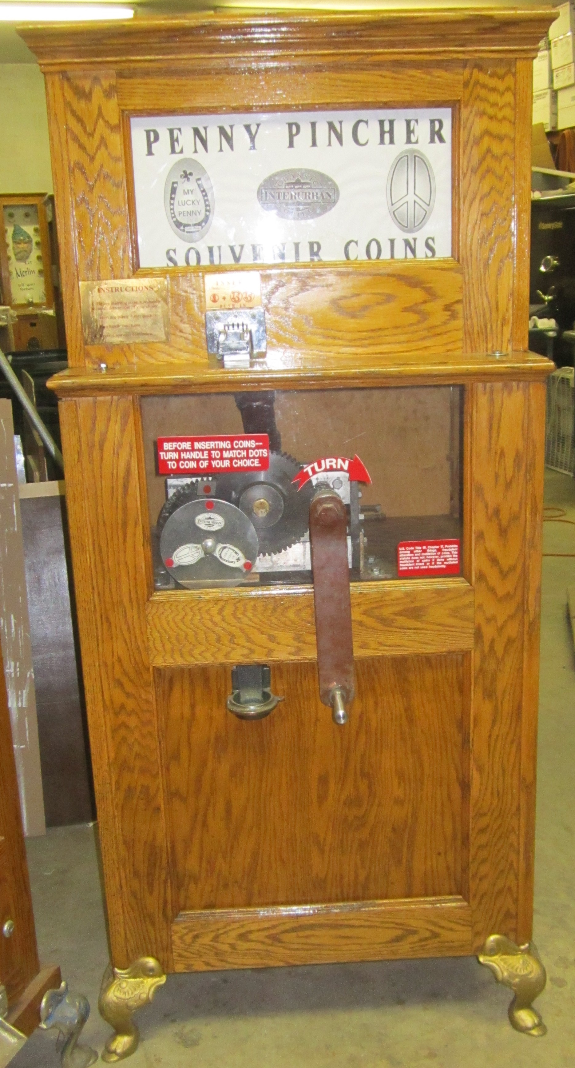 Used 3 Image Hand Crank Penny Press - Stock #762